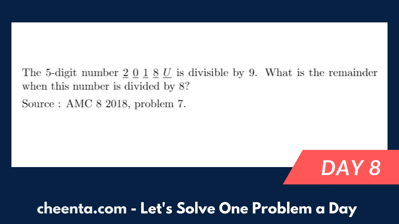 AMC 8 & Mathcounts Problem Resources | One Problem a Day - Cheenta Academy