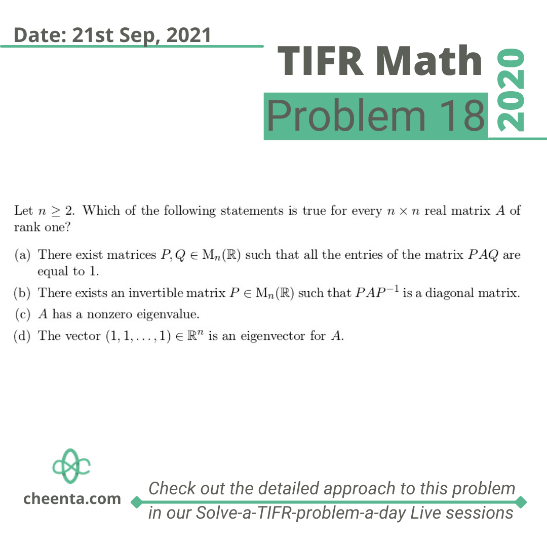 TIFR Math Previous Year Problems | Solve a Problem a Day - Cheenta Academy