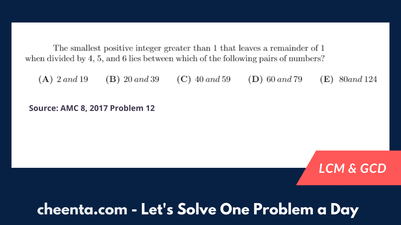 AMC 8 & Mathcounts Problem Resources | One Problem a Day - Cheenta Academy