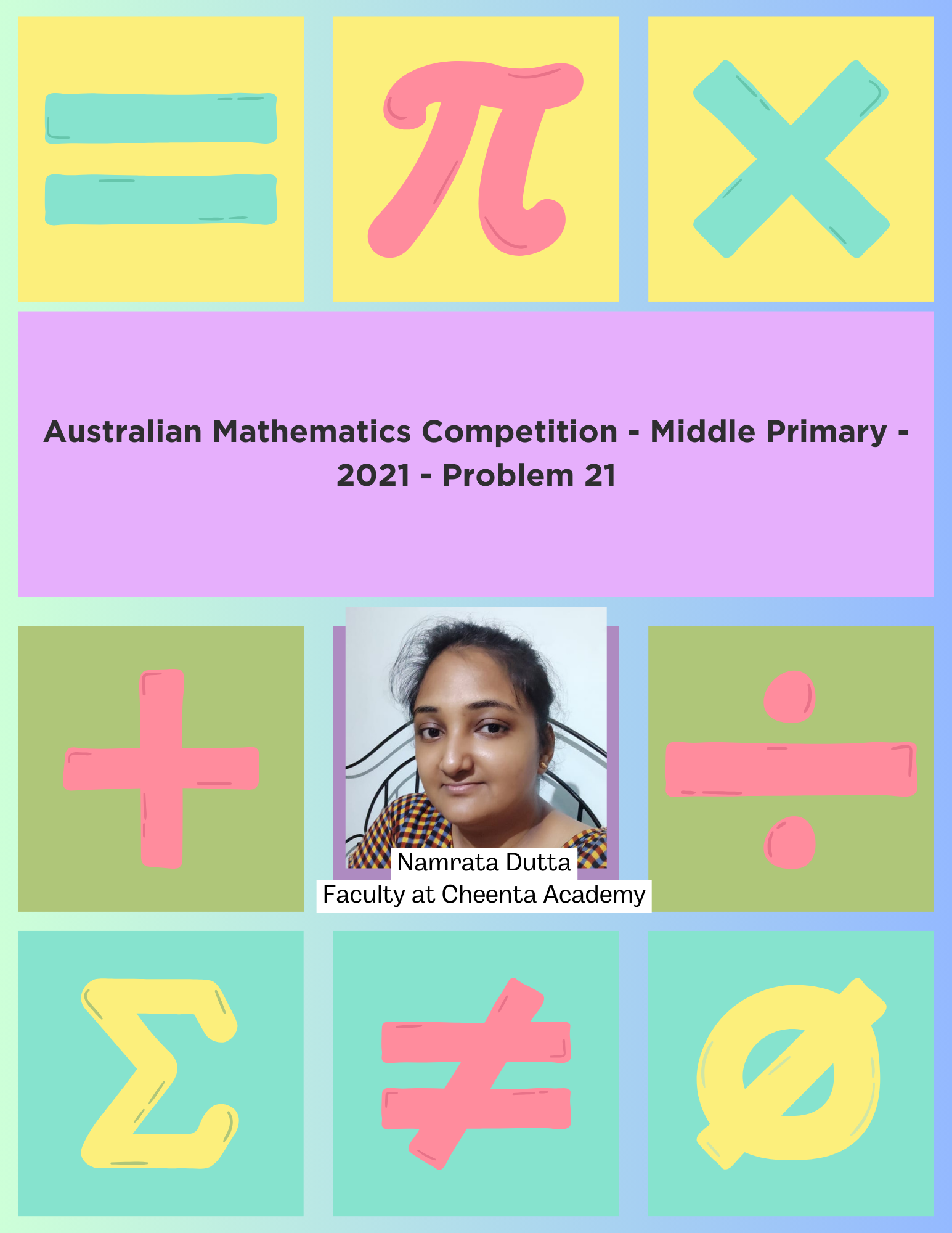 Problem 26: Australian Mathematics Competition 2021 – Middle Primary ...
